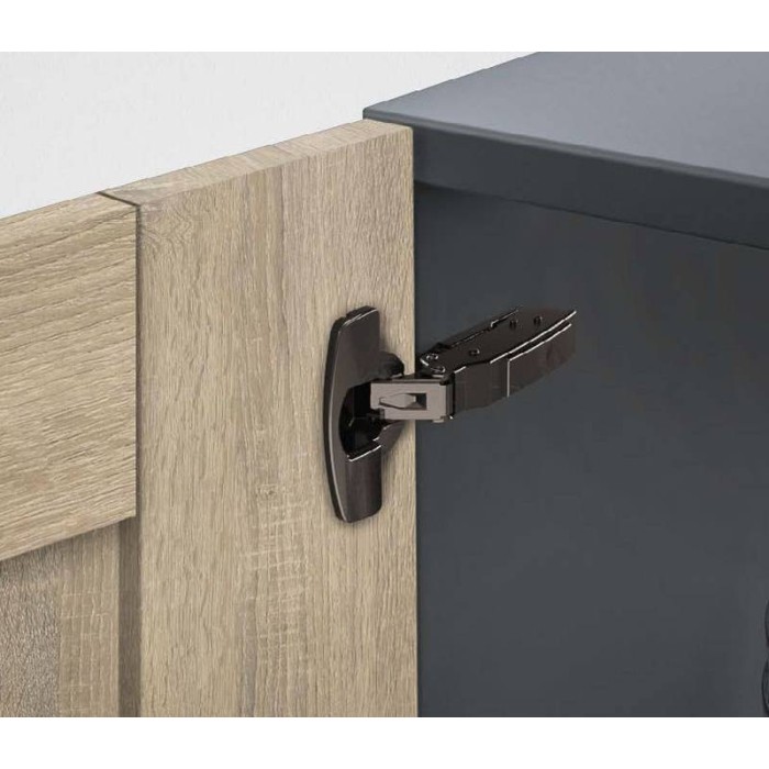 Bisagra Hettich SENSYS 8675 110º Solapada TH52 montaje tornillo a 52mm s/muelle (PUSH)Obsidian black